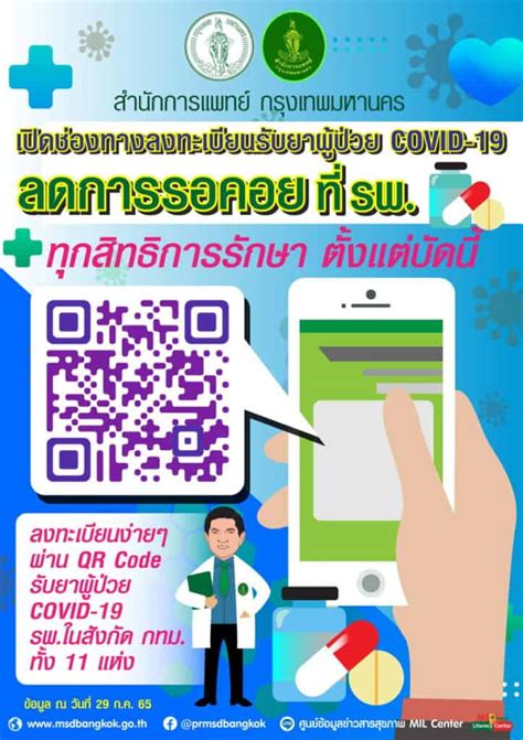 โรงพยาบาล กทม เปิดลงทะเบียนรับยาผู้ป่วยโควิด19 ผ่าน Qr Code ลดความแออัด