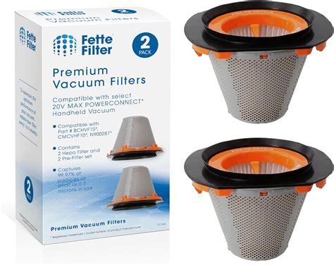Fette Filter Vacuum Filter Set Compatible With Black