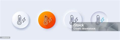 전기 전력선 아이콘입니다 온도계 표시가 있는 번개 선 아이콘 벡터 0명에 대한 스톡 벡터 아트 및 기타 이미지 0명 3차원