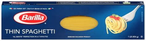 Barilla Thin Spaghetti Pasta 16oz Pack Of 8