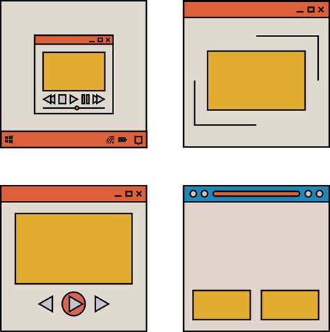 Retro Ui Window Cute Nostalgic Computer Ui Vintage Aesthetic Icons And Windows Vector Set S