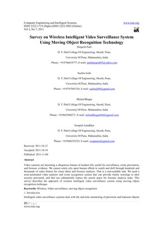 11 0003www Iiste Org Call For Paper Survey On Wireless Intelligent