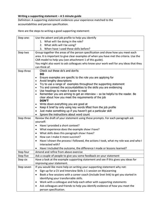 How To Write A Supporting Statement For A Job Application Design Talk