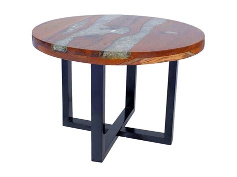 Table Basse Teck Résine 60 Cm