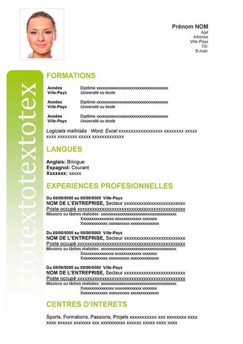 Exemple de CV au Format Word à Télécharger CV Gratuit Word Cv Cv