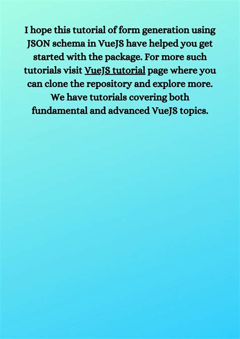 Easy And Quick Form Generation Using Json Schema In Vue Js 1 Pdf