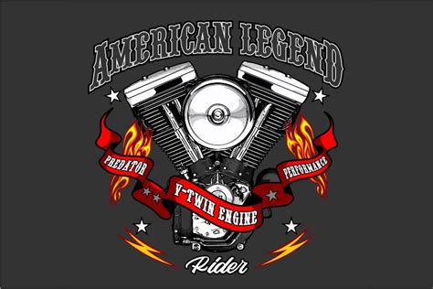 V Twin Engine Vector Template Graphic By Jellybox999 · Creative Fabrica