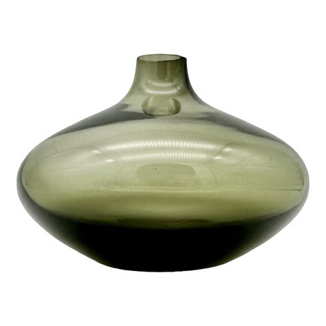Mid Century Modern Smoked Grey Glass Teardrop Bud Vase Chairish