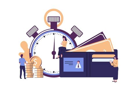 시간은 돈입니다 플래트 스타일 일러스트레이션 ⁇ 터 디자인 프리미엄 벡터