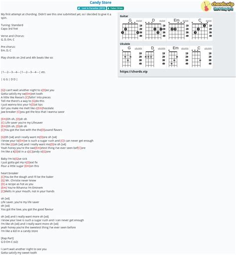 Chord Candy Store Tab Song Lyric Sheet Guitar Ukulele Chordsvip Chord Candy Store Tab Song Lyric Sheet Guitar Ukulele Chordsvip