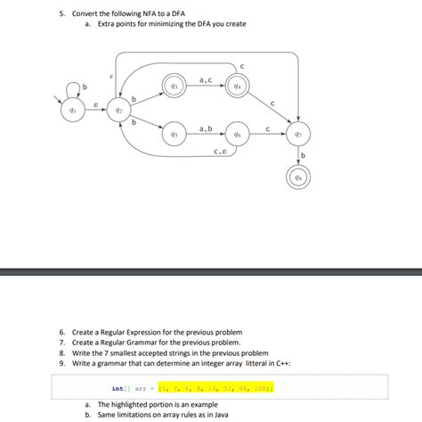 Solved Convert The Following NFA To A DFA A Extra Points Chegg Com