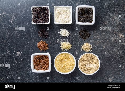 Different Rice Varieties Stock Photo Alamy