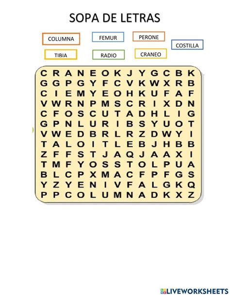 Pdf Online Exercise Sistema Oseo Words Online Workouts Worksheets