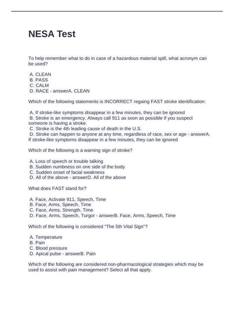 Nesa Test Questions And Answers 2024 Nesa Stuvia Us