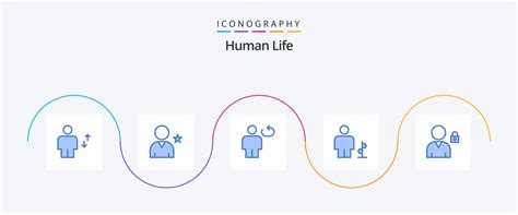 Human Blue 5 Icon Pack Including Human Body User Avatar Loop