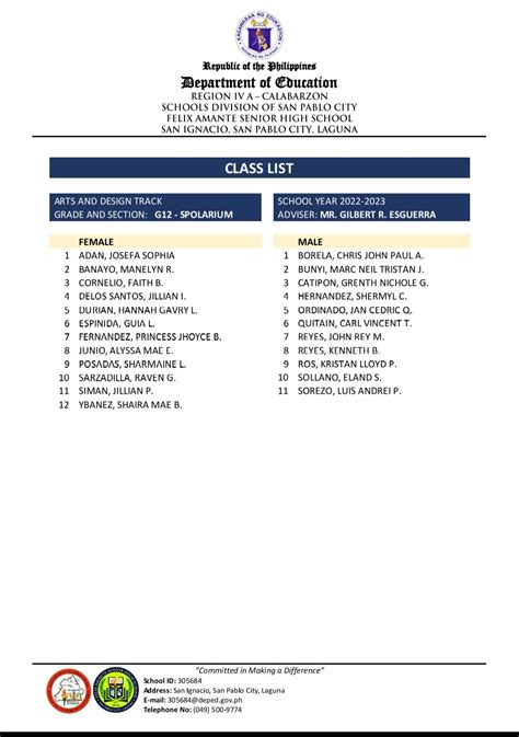 Deped Tayo Felix Amante Shs San Pablo City