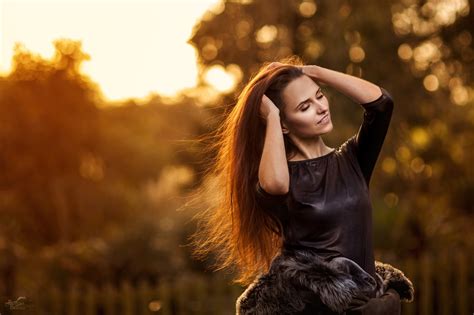 Manual Resize Of Wallpaper Long Hair Nature Women Bokeh Sunlight