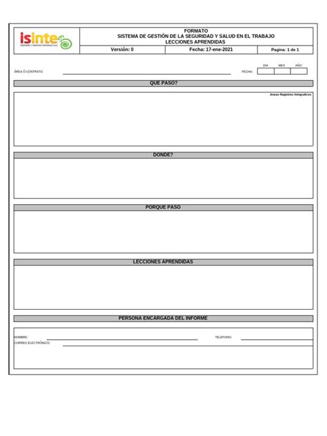 Lecciones Aprendidas Pdf