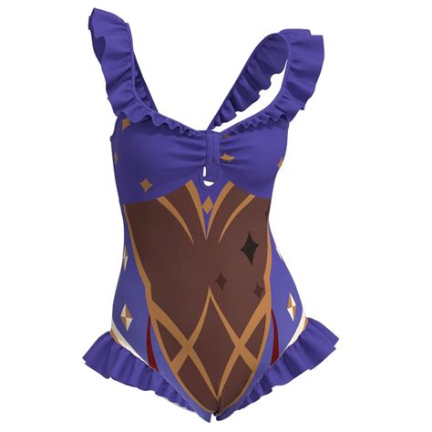 Anime Game Genshin Impact Fanart Mona Swimsuit Cosplay Costume Earring