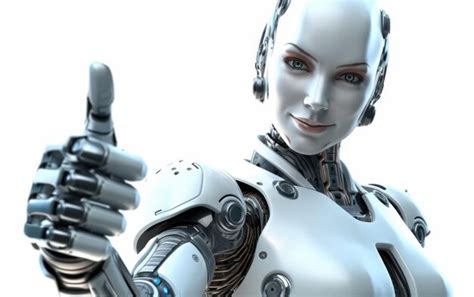 Premium Ai Image Female Robot Giving Thumbs Up