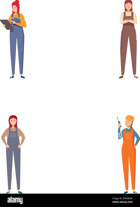 Collection Of Illustrated Women Characters In Different Professional