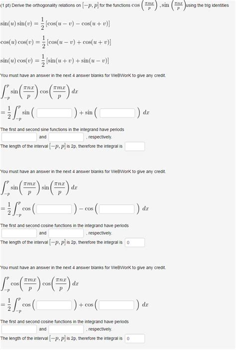 Solved Derive The Orthogonality Relations On [ P P] For The