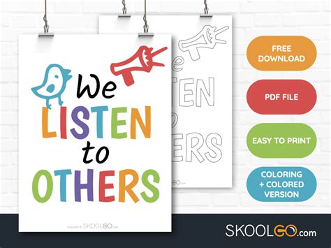 We Listen To Others Free Classroom Poster Skoolgo