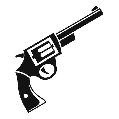 Icono De Revólver De Acero Ilustración Simple Del Icono De Vector De