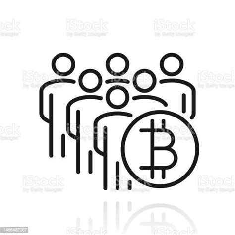 ビットコインサインで群衆白い背景に反射するアイコン アイコンのベクターアート素材や画像を多数ご用意 アイコン イラストレーション