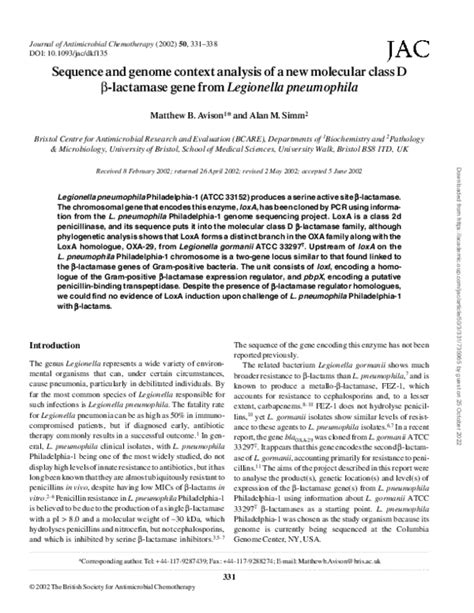 pdf sequence and genome context analysis of a new molecular class d