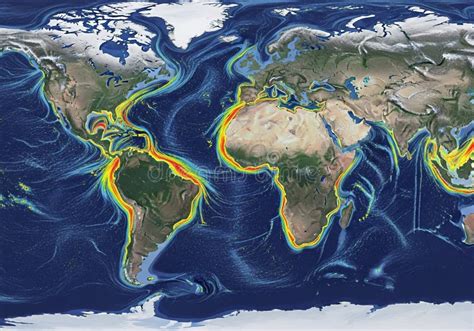 Map Depicting Global Seismic Activity Highlighting Tectonic Plate