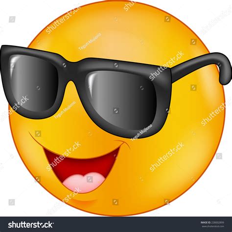 Smiling Emoticon Wearing Sunglasses Stock Vector Illustration 228002899