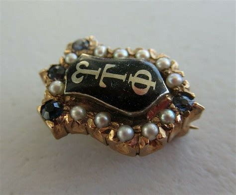 Usa Fraternity Pin Upsilon Tau Phi Made In Gold Rubies 1718