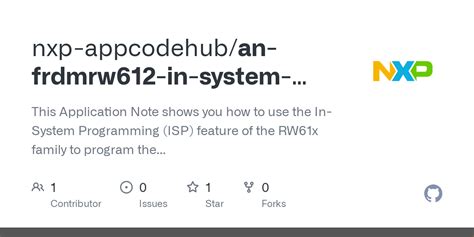 github nxp appcodehub an frdmrw612 in system programming this
