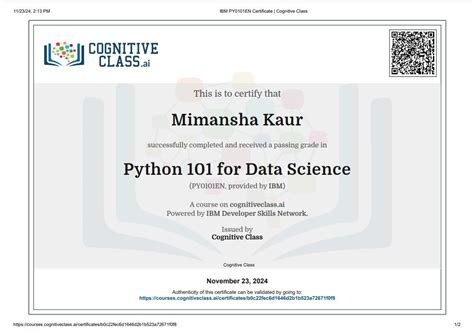 Mimansha Kaur On Linkedin Python Datascience Ibm Certification
