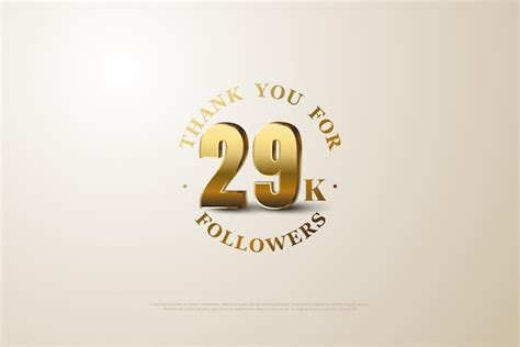 29k 추종자 축하를 위해 서있는 3d 그림 프리미엄 벡터