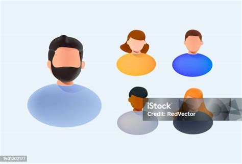 남자와 여자 머리 실루엣 아바타 프로필 아이콘 남성과 여성을 포함한 아바타 프로필 사진 아이콘 세트 귀여운 3d 3차원 형태에 대한 스톡 벡터 아트 및 기타 이미지 Istock