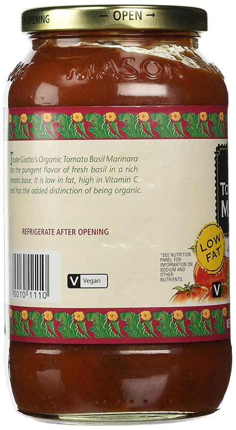 Trader Joes Giottos Organic Tomato Basil Marinara Sauce Buy Now