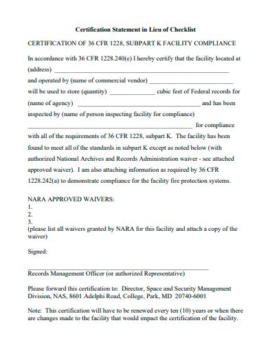 FREE Statement Checklist Samples In MS Word Google Sheets PDF