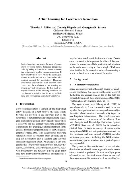 pdf active learning for coreference resolution