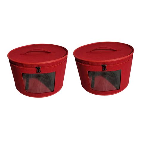 2x Hat Box Organizer Round Travel Hat Boxes Foldable Hat Storage Bag