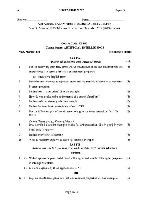 Cst401 A Aadsdsd 1000cst Page 1 Of 3 Course Code Cst Course Name