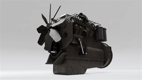 Premium Photo A Big Diesel Engine With The Truck Depicted