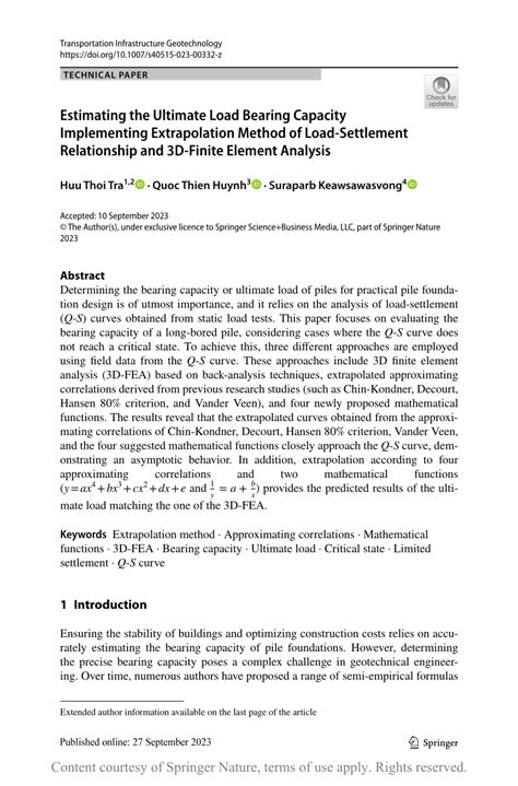 estimating the ultimate load bearing capacity implementing