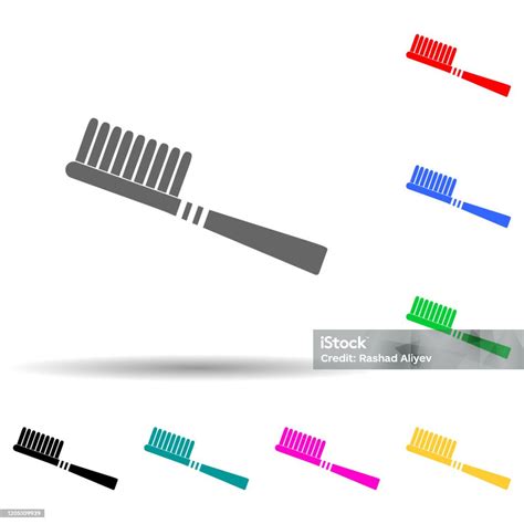 칫 솔 멀티 컬러 스타일 아이콘입니다 Ui 및 Ux 웹 사이트 또는 모바일 응용 프로그램에 대한 간단한 문양 치과 아이콘의 평면 벡터 건강관리와 의술에 대한 스톡 벡터 아트