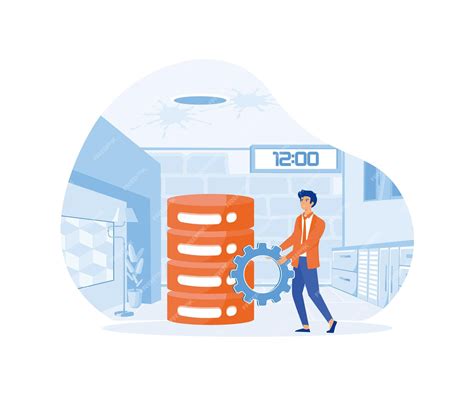 Premium Vector Database Management Abstract Concept Vector Illustration Set Flat Vector Modern