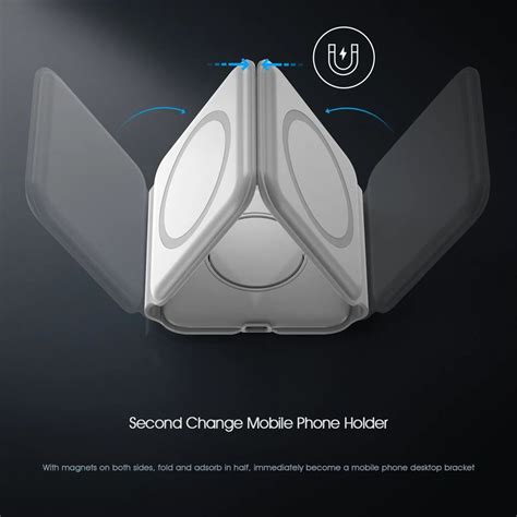 Portable 3 In 1 15w Magnetic Foldable Fast Wireless Charger Folding