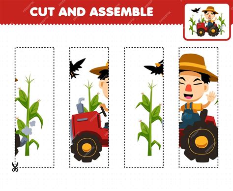 Juego Educativo Para Niños Práctica De Corte Y Ensamblaje De