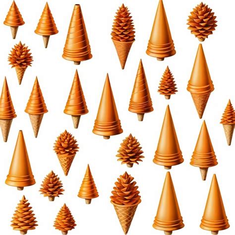 Um Conjunto De Cones Laranjas Um Cone Nele Vetor Premium