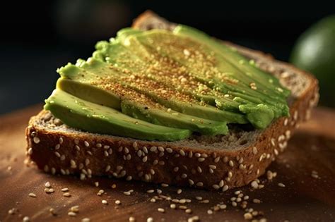 Premium Ai Image Sliced Avocado Toast With Sesame Seeds On It